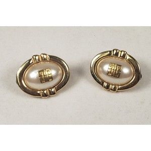 Givenchy | Jewelry | Vintage Givenchy Signed Logo Simulated Oval Pearl ...